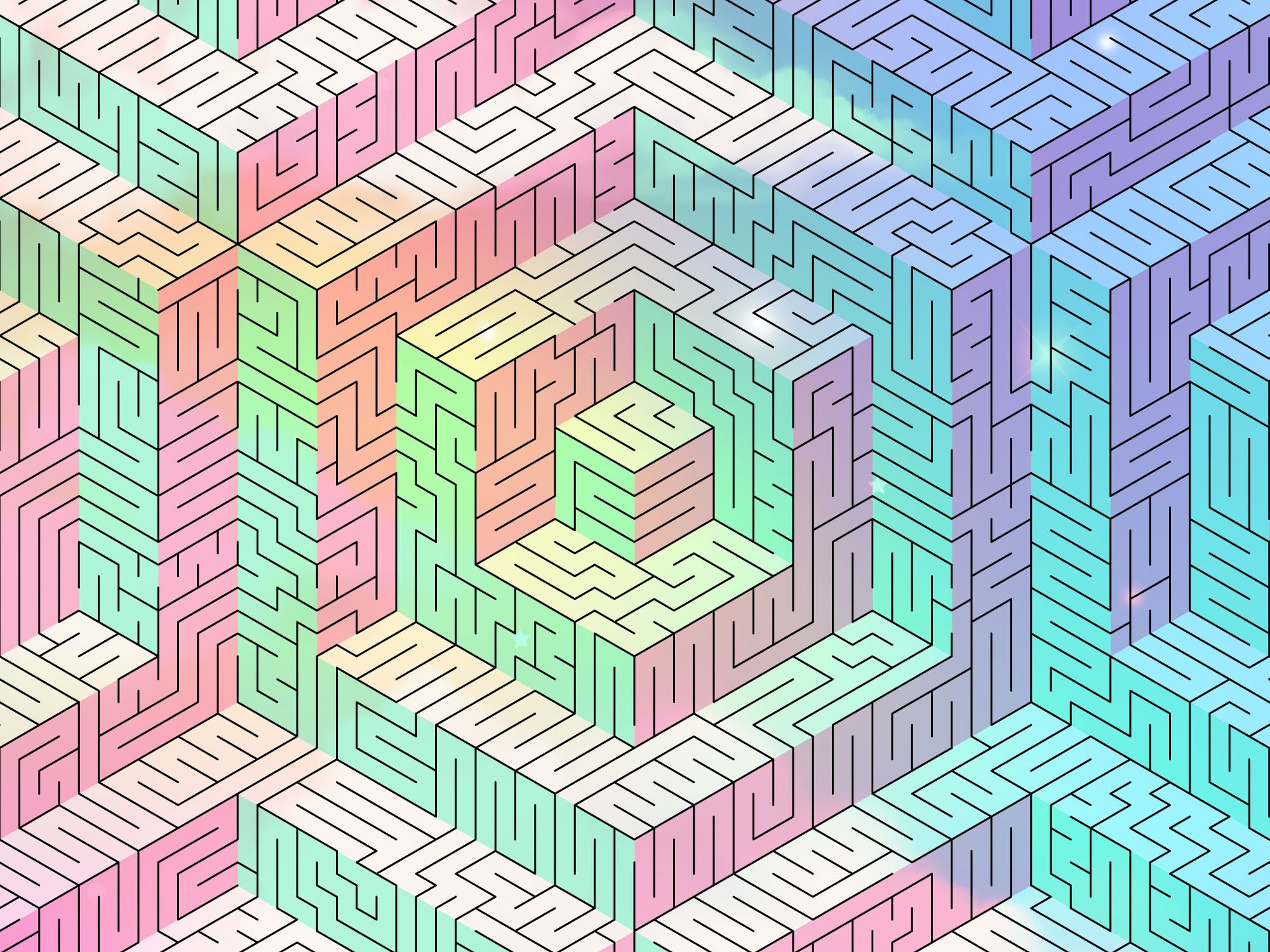 Crazy Cubes Maze! Printable PDF, Full-page Maze - Etsy UK