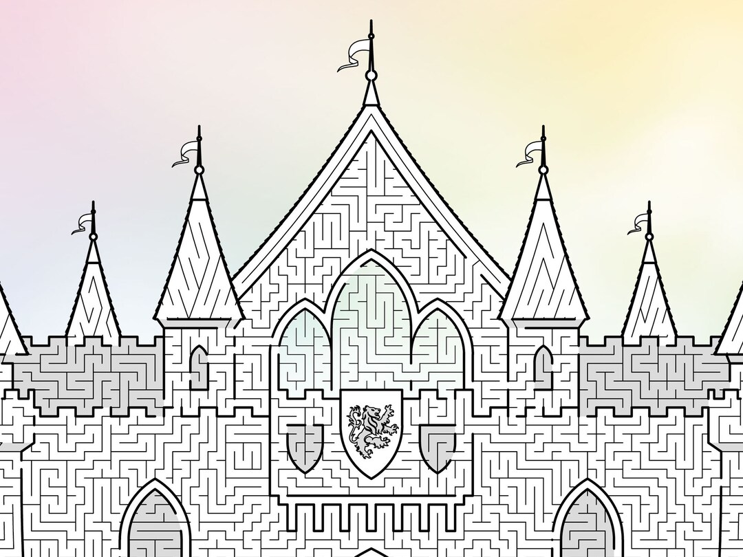 Fairytale Castle Maze, Printable PDF, Full-page Maze, Challenging! - Etsy