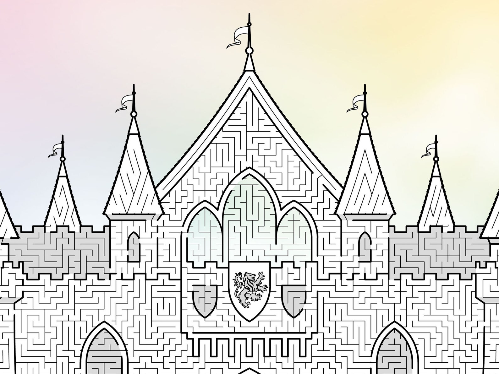 Fairytale Castle Maze, Printable PDF, Full-page Maze, Challenging! - Etsy