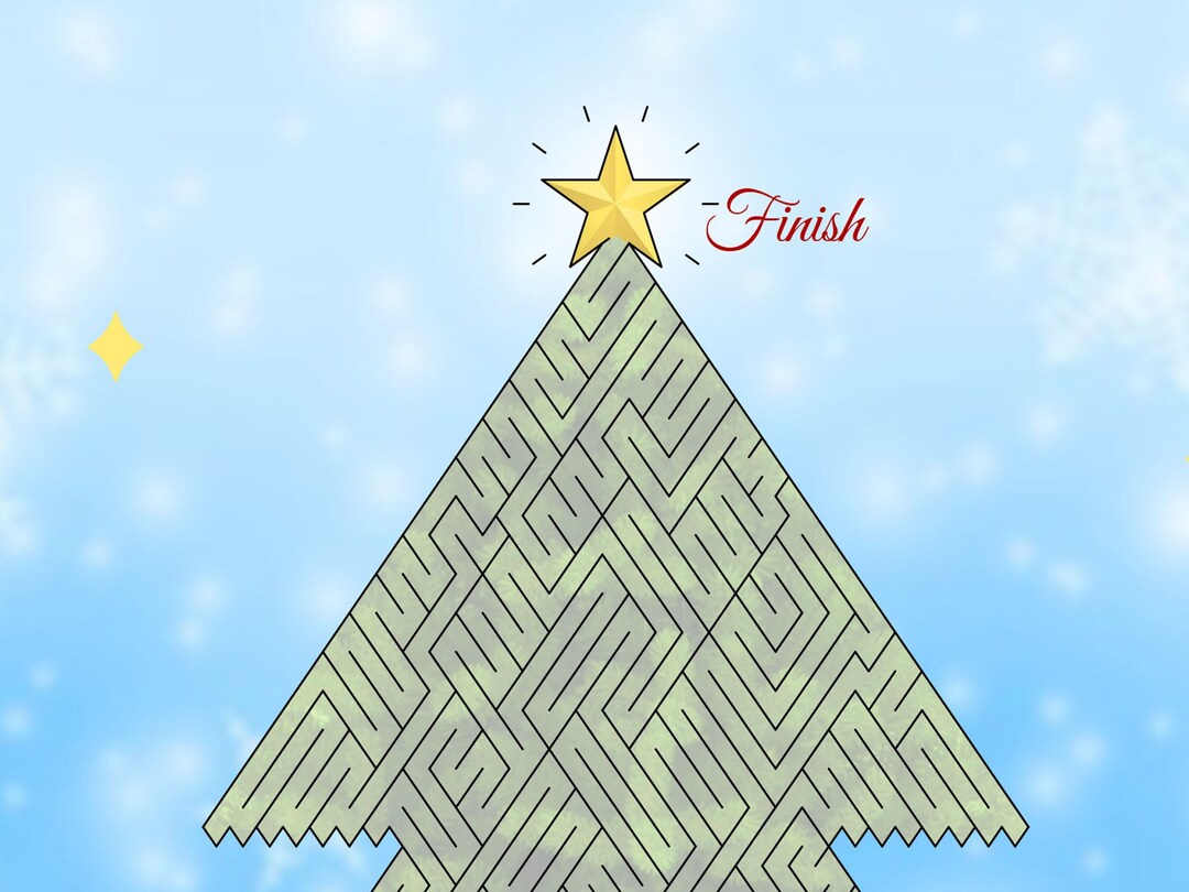 Christmas Tree Maze! Printable PDF, Full-page Maze - Etsy
