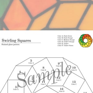 Swirling Squares - Stained Glass Pattern - Etsy