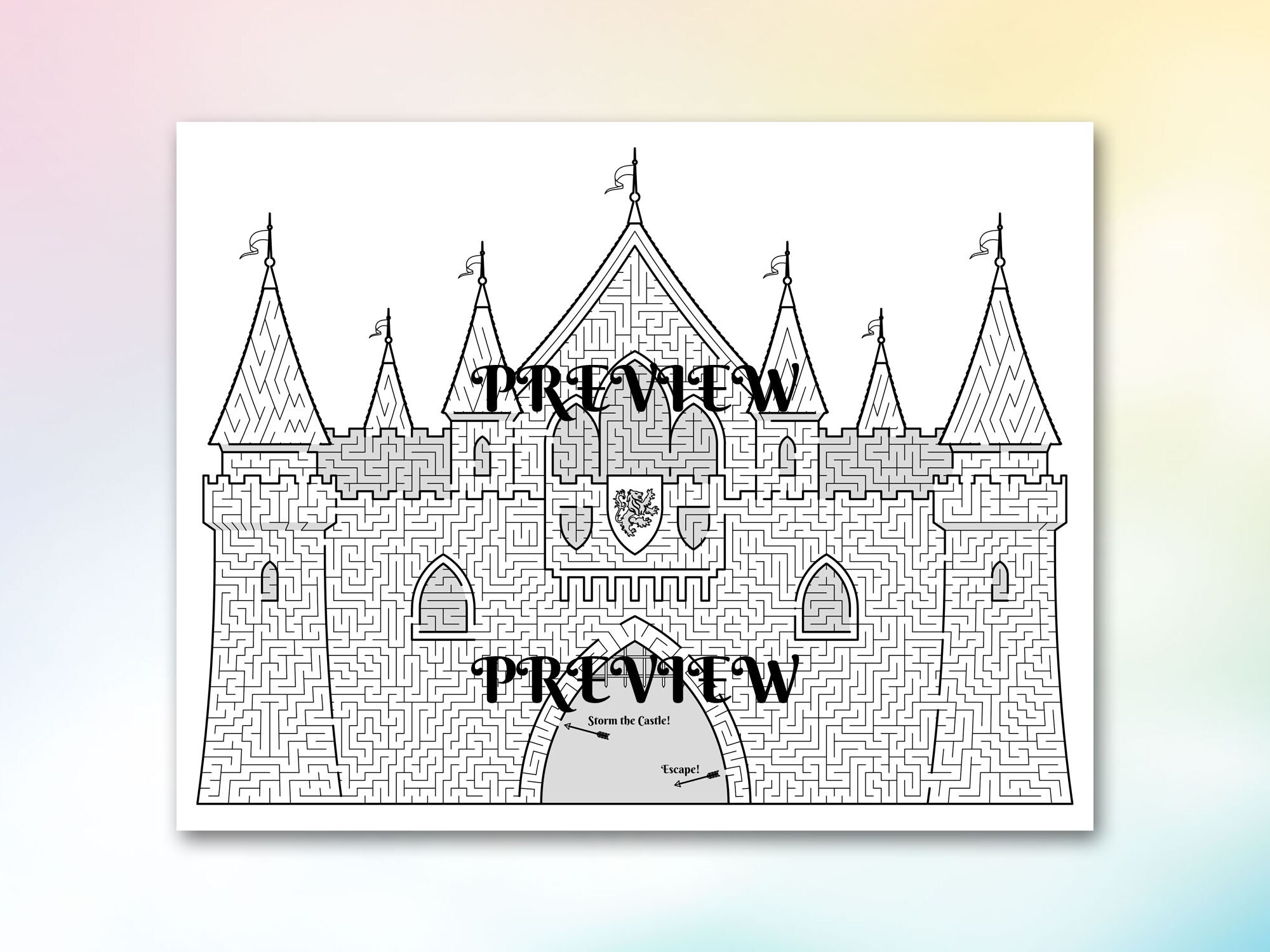 Fairytale Castle Maze, Printable PDF, Full-page Maze, Challenging! - Etsy