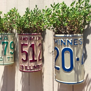 License Plate Planter, Random State, Handmade From Vintage American ...