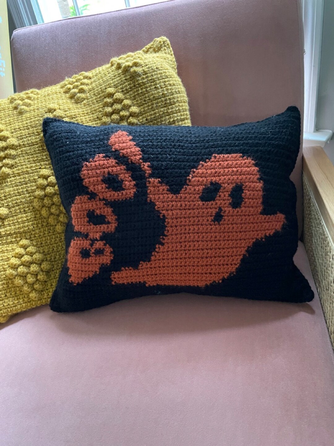 CROCHET PILLOW PATTERN- Boo Ghost Crochet Pillow, Spooky Season Pillow ...