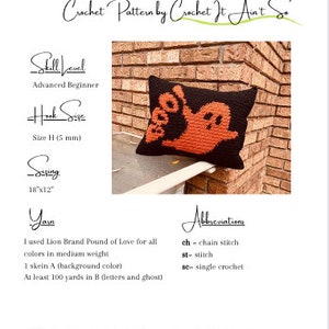 CROCHET PILLOW PATTERN- Boo Ghost Crochet Pillow, Spooky Season Pillow ...