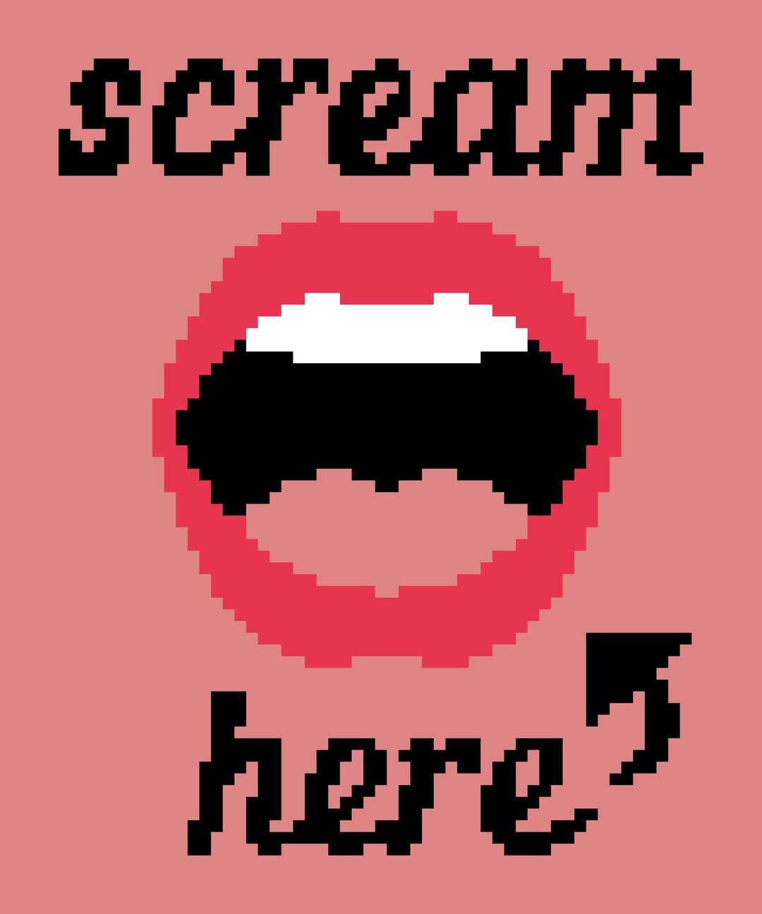 CHART ONLY- Scream Here- Cross Stitch- Knitting Chart- Crochet Chart - Etsy