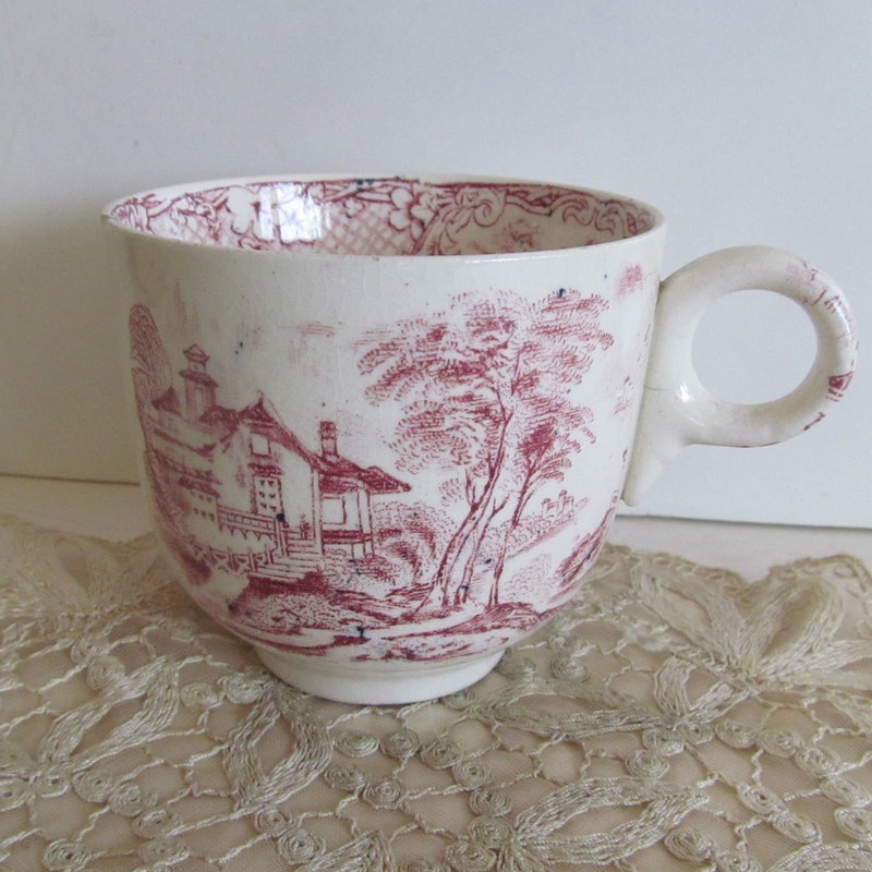 Red Transfer Ware - Etsy