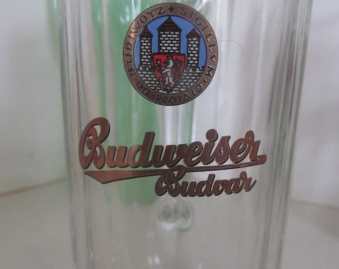 A Glass Budweiser Mug With Handle Budweiser Budoar Glass Budweiser ...