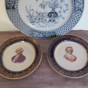 Martha Washington Cobalt Blue Plates With Gold George Washington Plates ...
