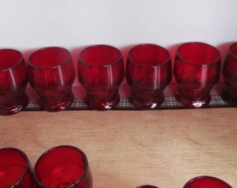 Red Glassware - Etsy