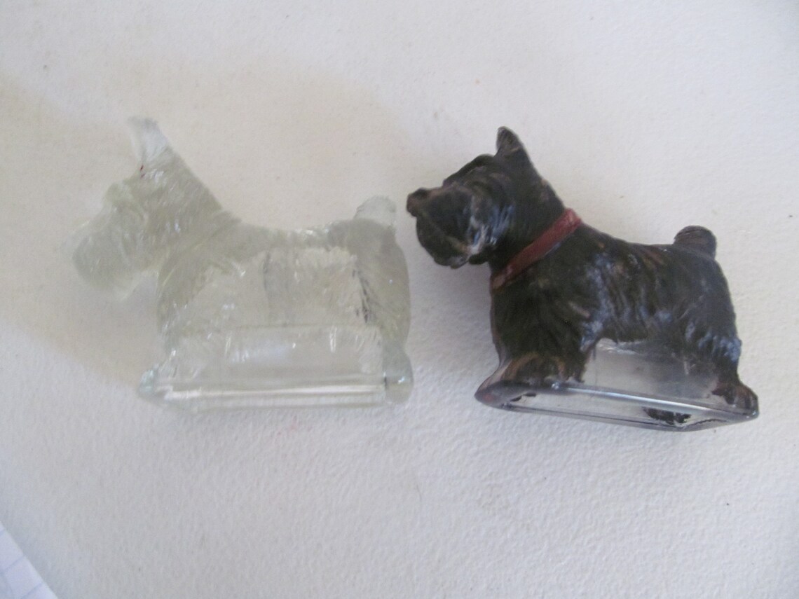 Scottish Terrier Glass Scotty Dog Figurines Scottie Dog Candy - Etsy