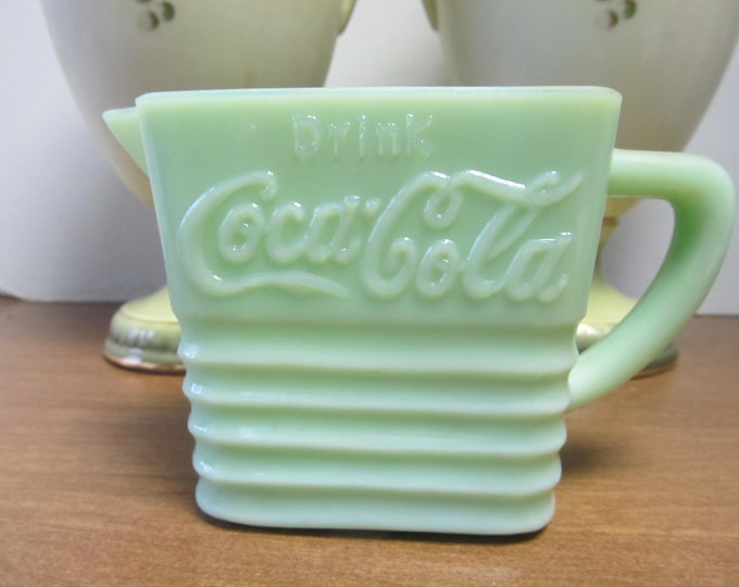 Coca Cola Coke Jadeite Creamer Set Jadeite Green Glass Creamer ...