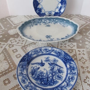 Cauldon England Birds Flow Blue China Flow Blue Aesthetic Blue and ...