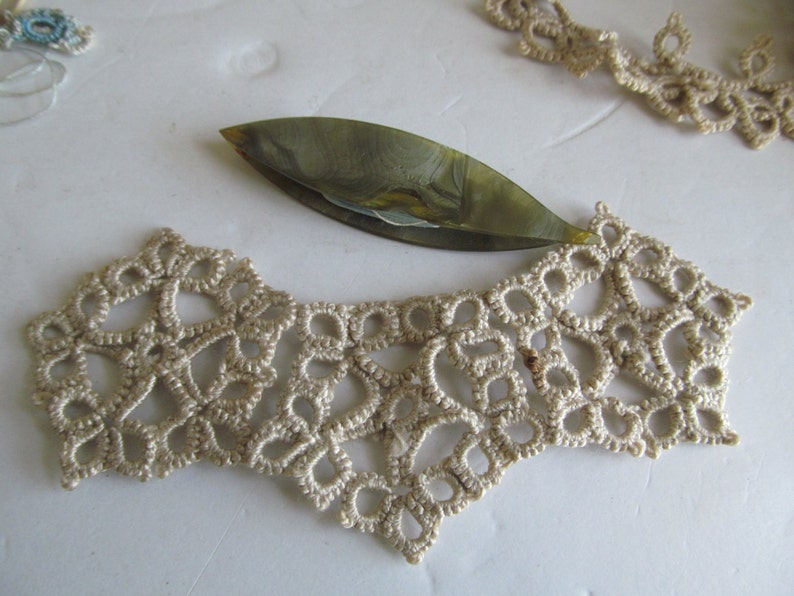 Antique Tatting Lace Intricate Tatting Lace Civil War Lace Notions Ecru ...