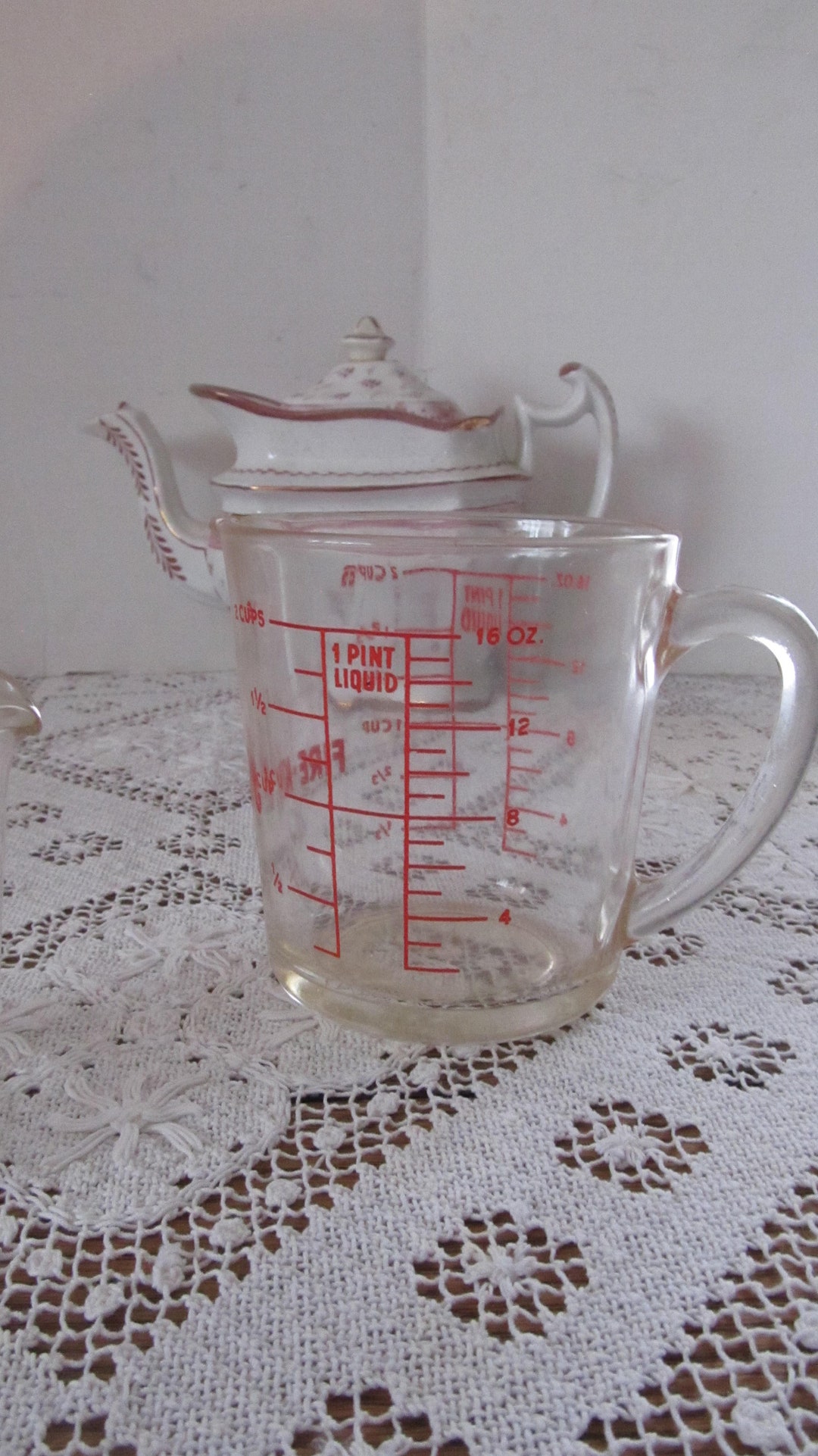 Glass Measure Speed and Whipper Primitive Farmhouse Kitchen Glass Nut ...
