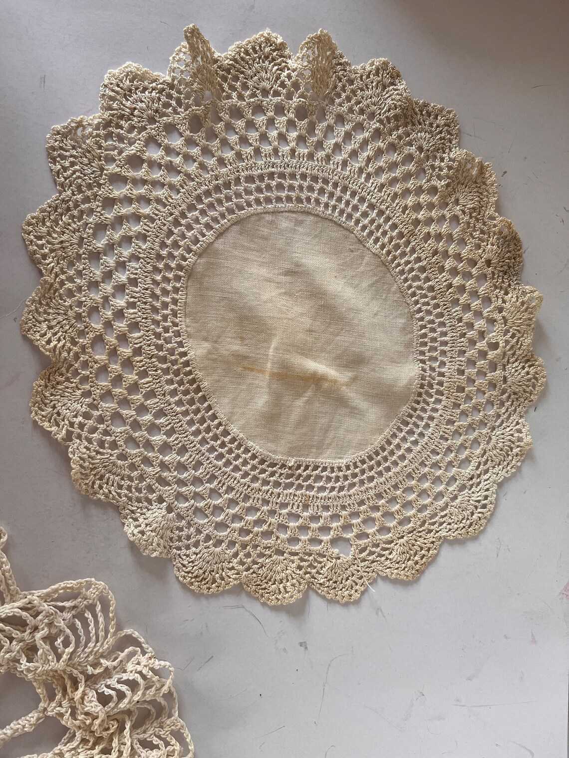 10" Ecru Hand Crochet Doilies Crochet Doilys 1940s Vintage Linens ...