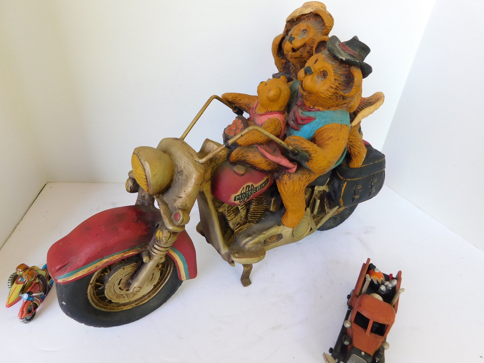 XL Teddy Bear Biker Family Motorcycle Statue Papa Bear Mama - Etsy