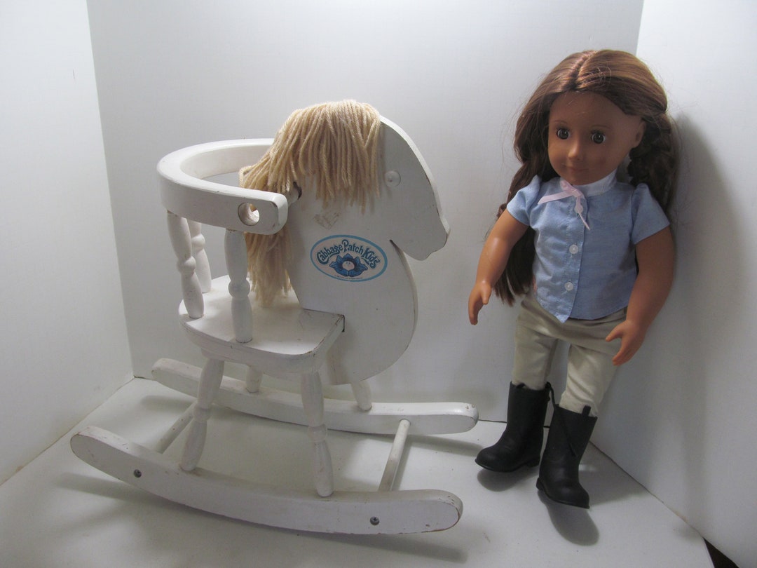 Cabbage Patch Kids White Wooden Rocking Horse CPK Birthday Party 1986 ...