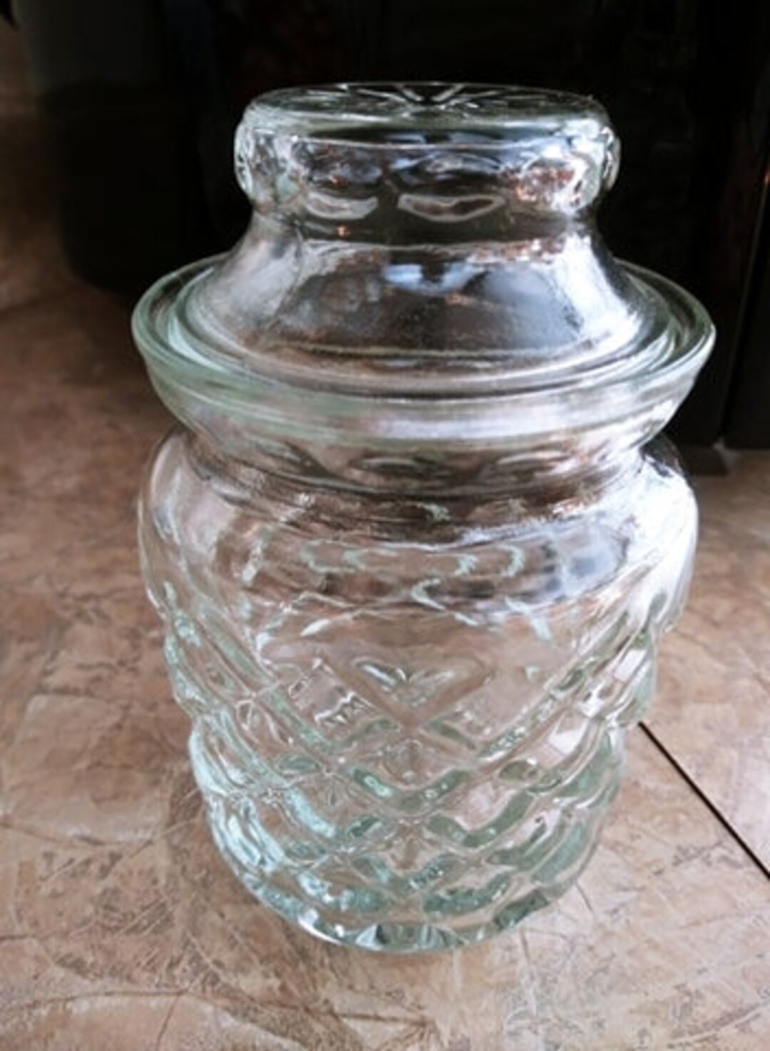 Textured Crystal Glass Jar Storage Jars Candy Jars Vintage - Etsy