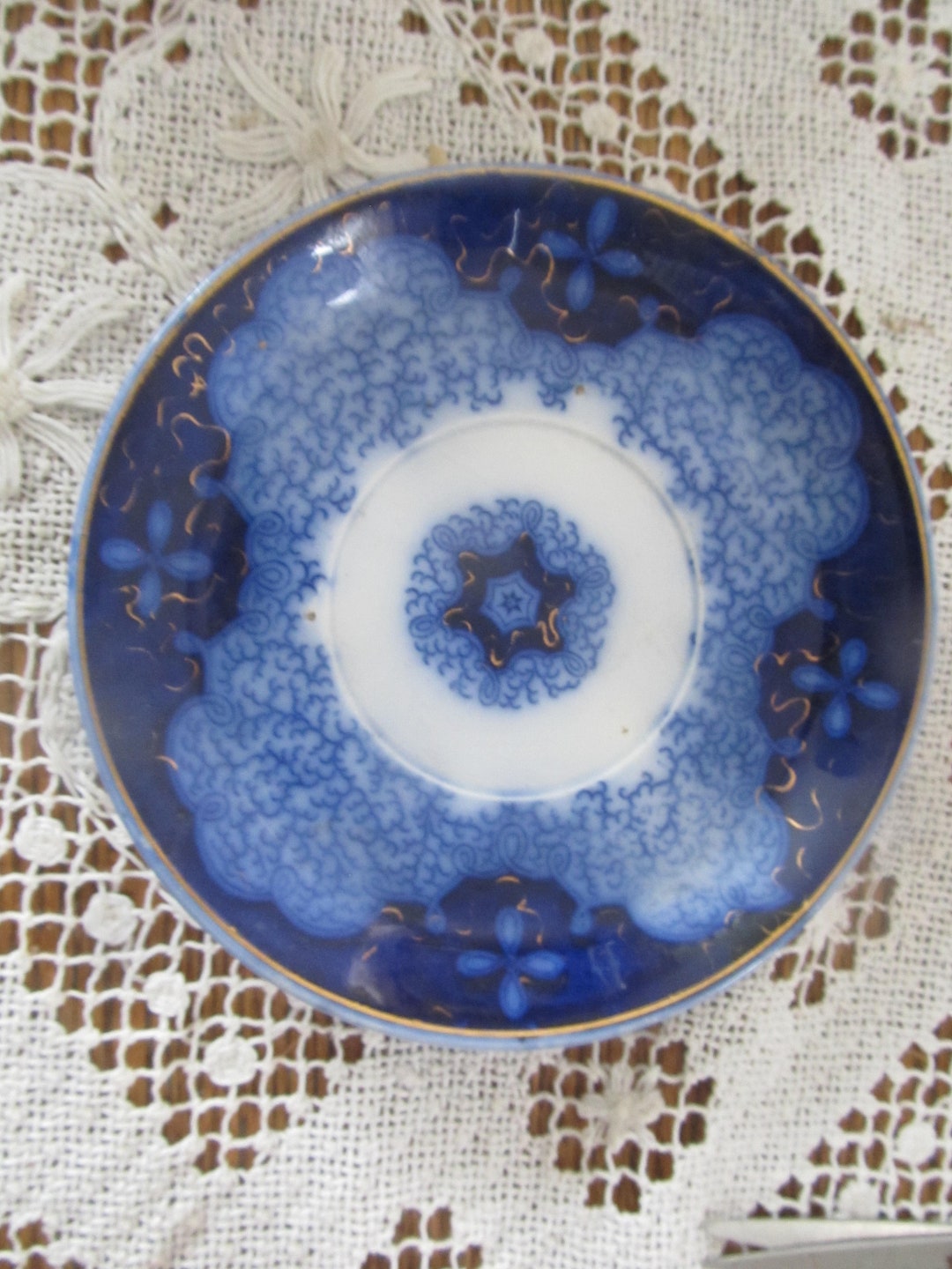 Flow Blue Plates Flow Blue Saucer Germany Blue and White Plates for ...