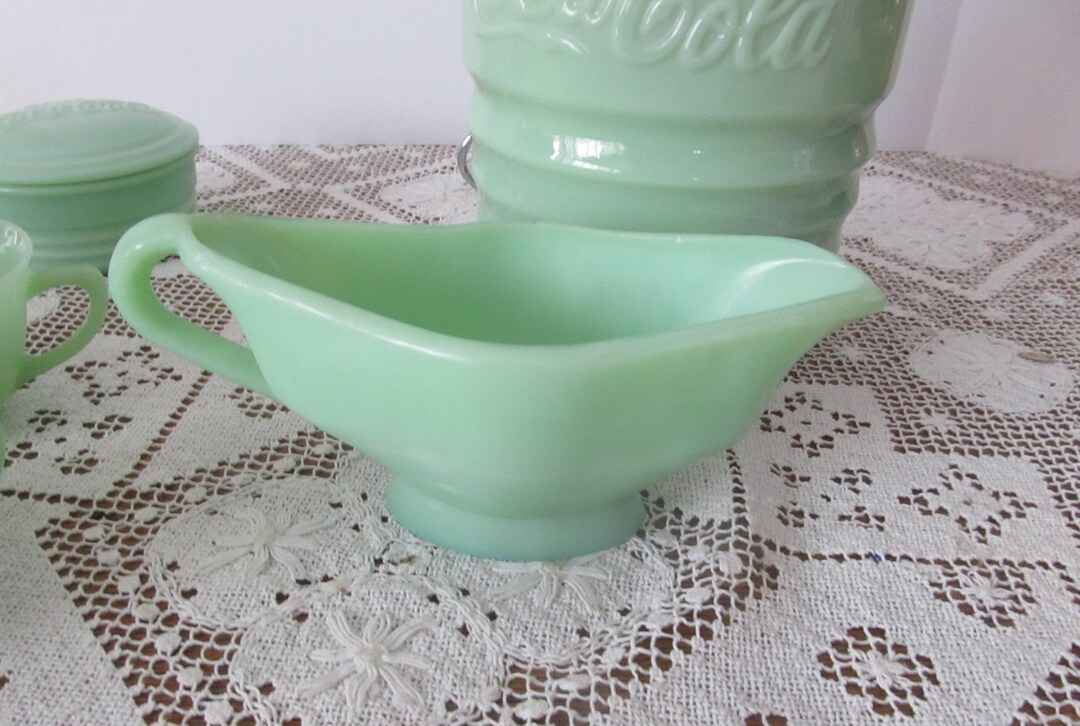 Rare Jadeite Gravy Boat Jadeite Green Glass Resteraunt Ware Jadeite ...