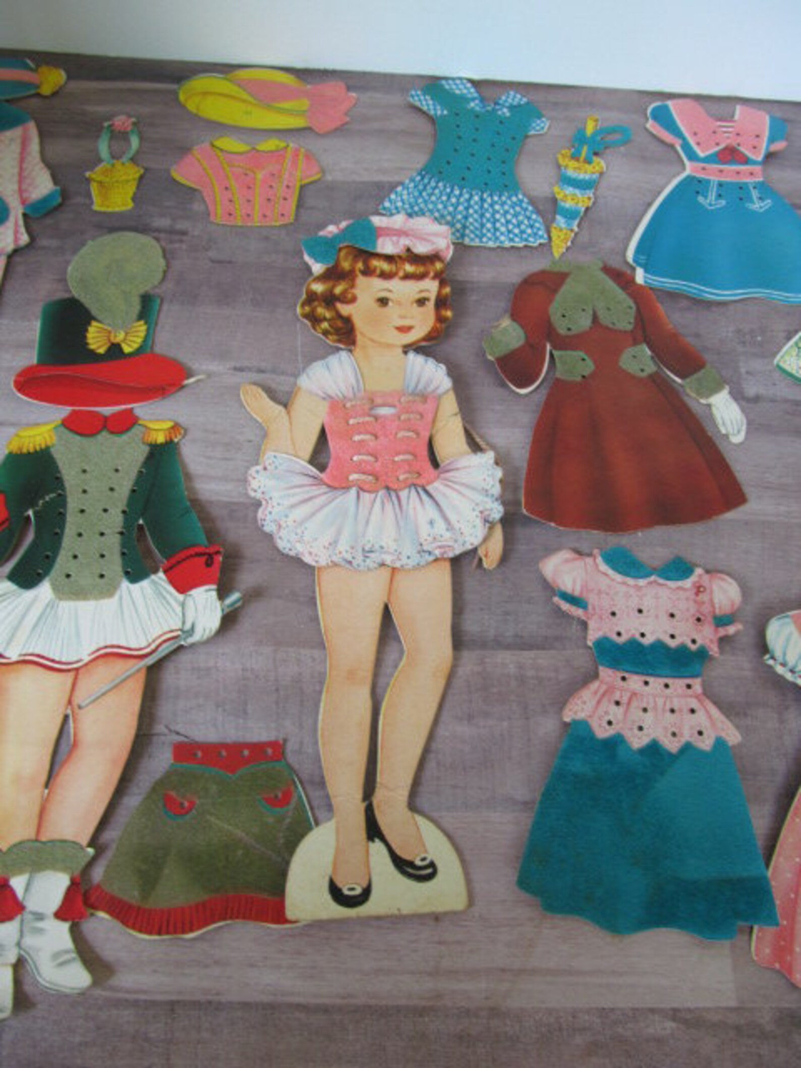 Vintage Paper Dolls and Costumes Pixie Elf Clothing Flocked - Etsy