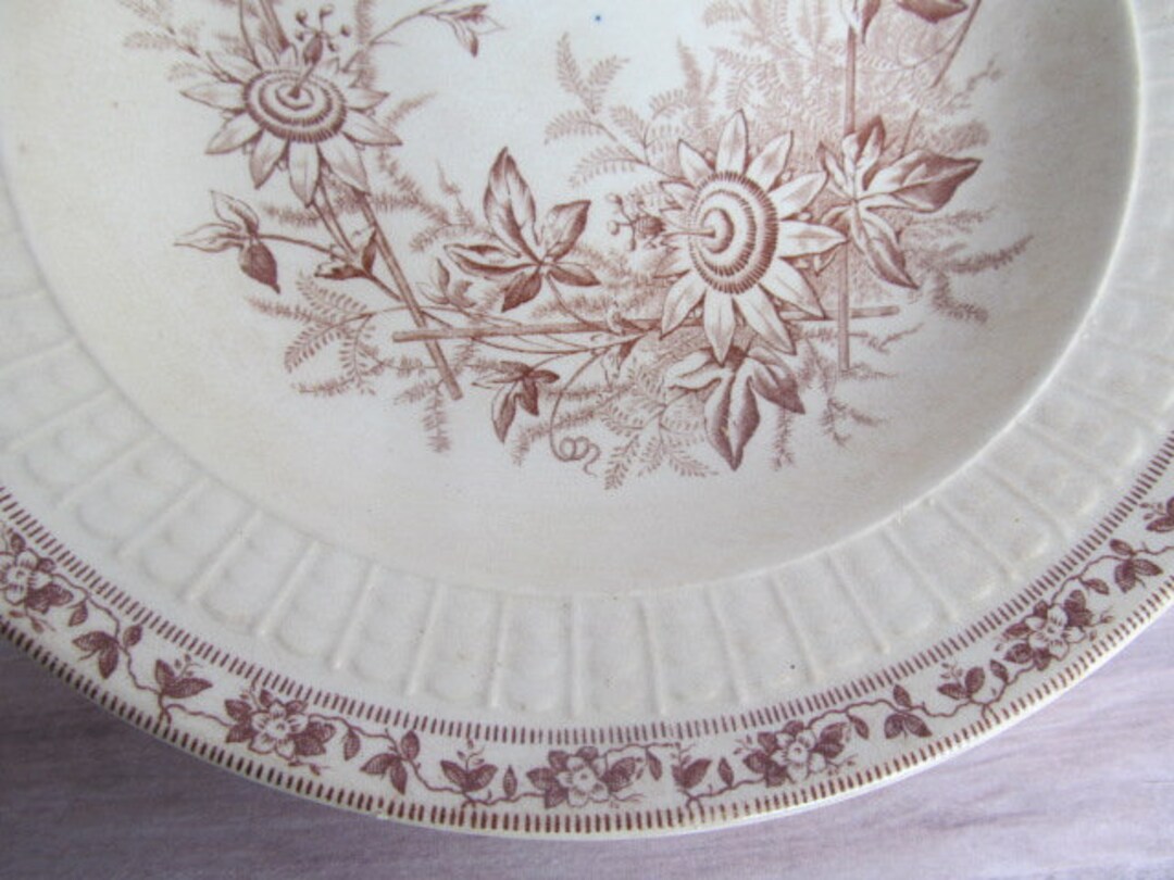 Brown Transferware Bowl Collectible Plates Brown Transfer Ware Antique ...