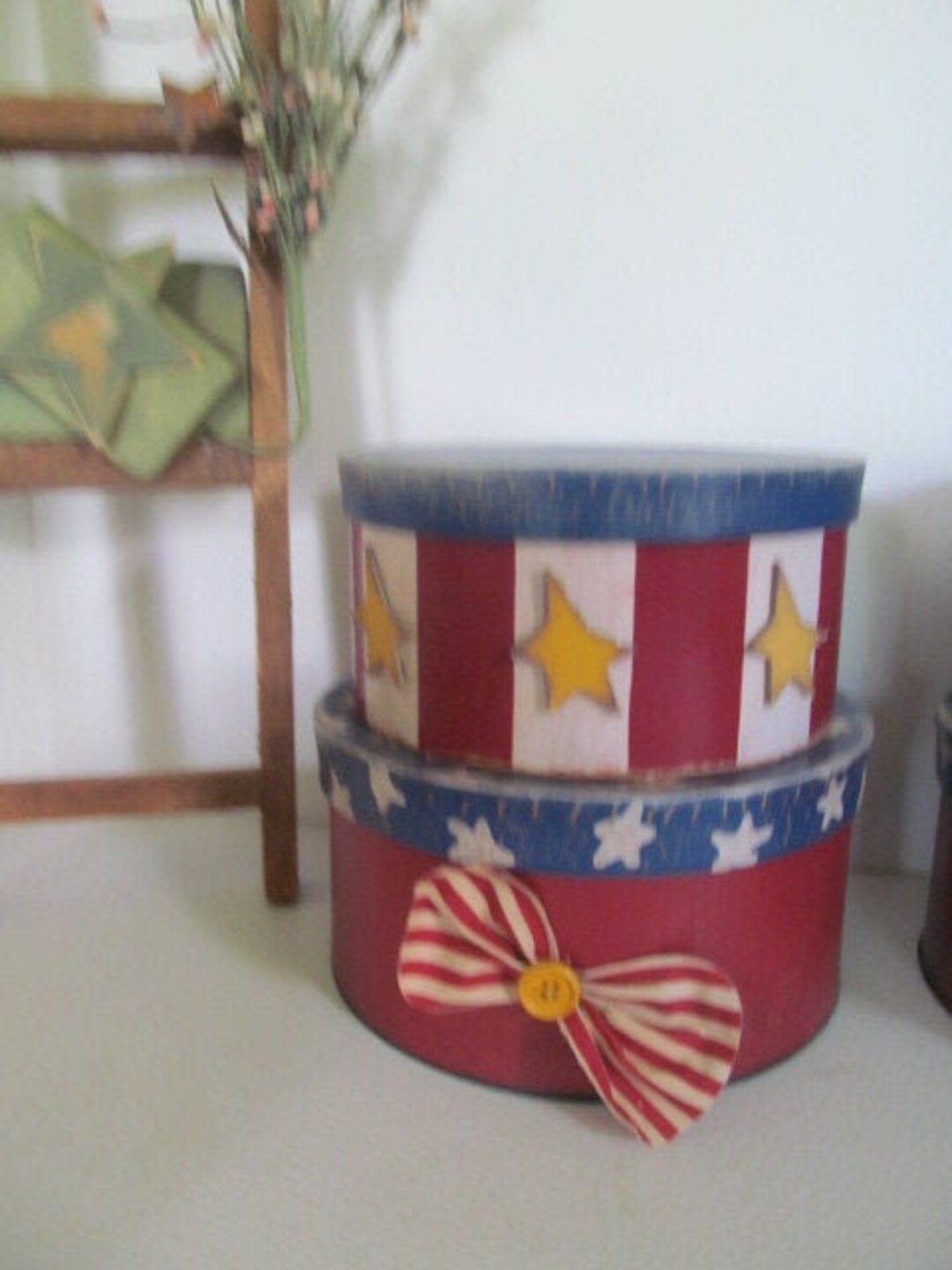 Primitive Stacking Boxes Nesting Boxes Star 4th of July Primitive Home ...