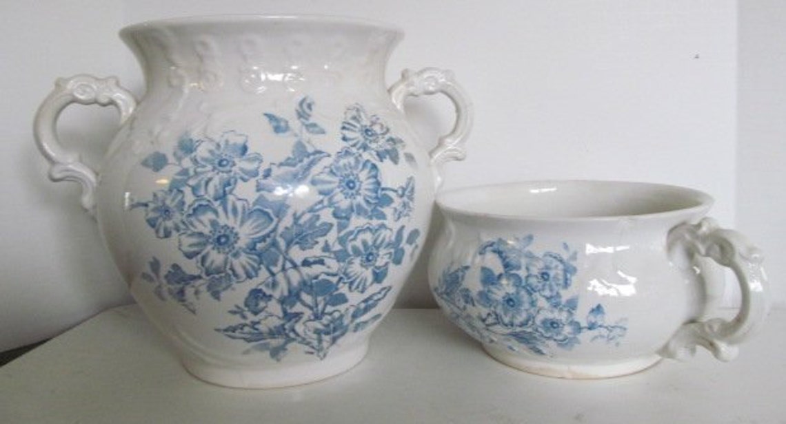 Lt Blue Chamber Pot and Slop Bucket Wheeling Pottery Chamber - Etsy