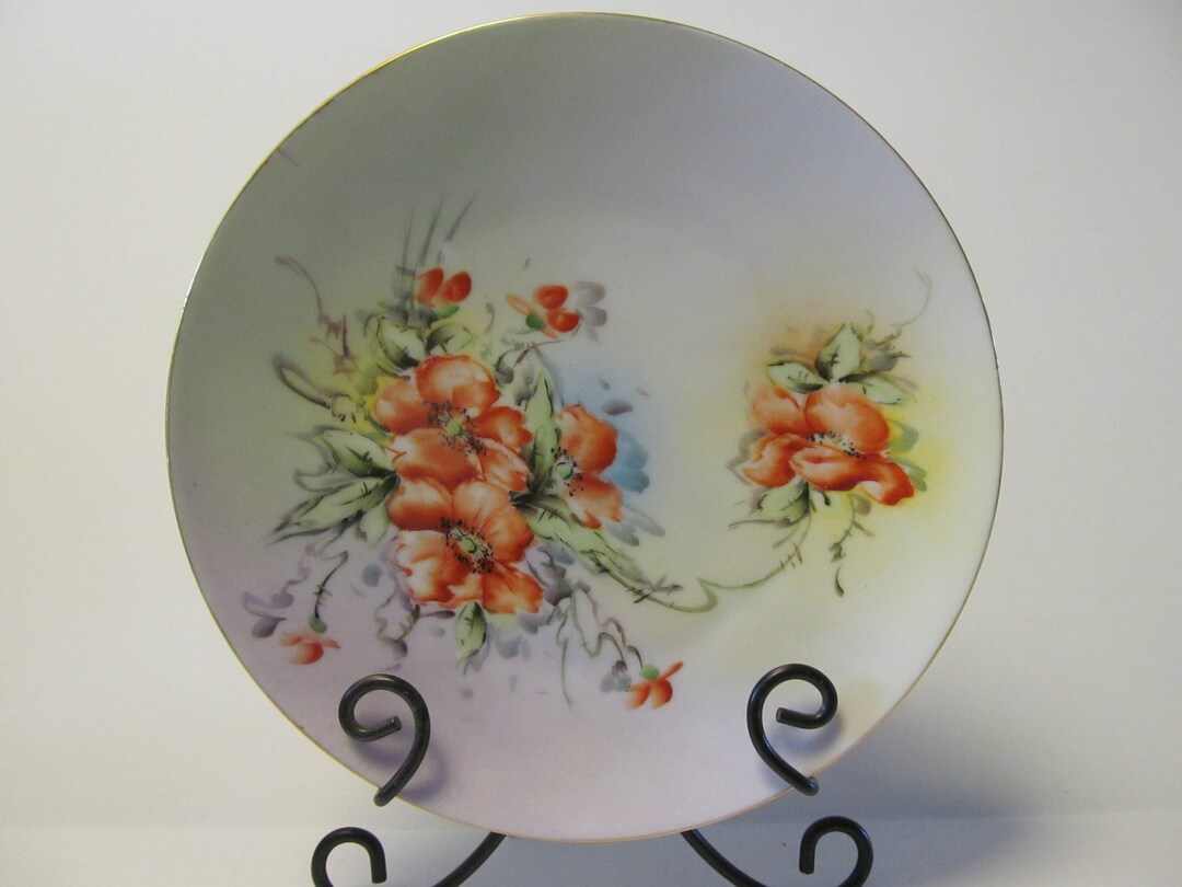 Bavaria Poppies Poppy Plates Antique Floral Plates Antique Poppy ...