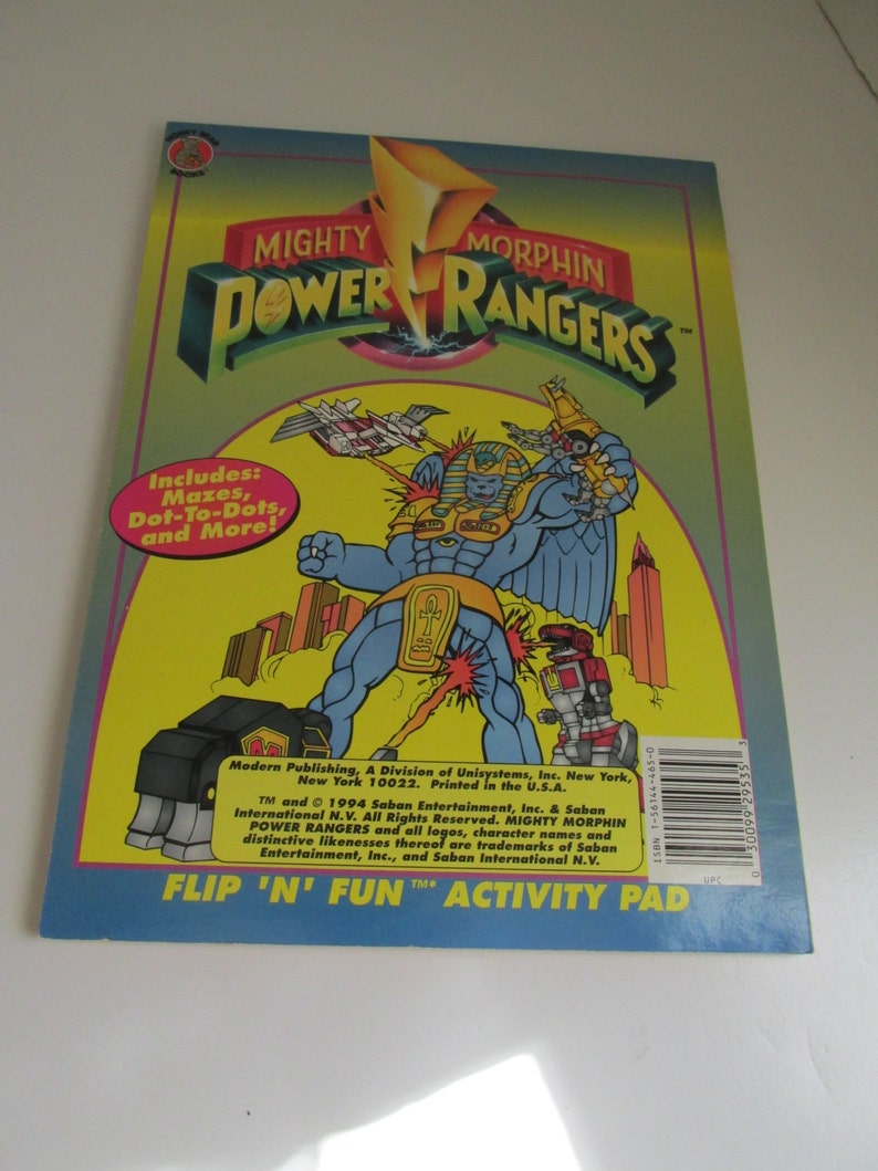 90s Power Rangers Activity Books 1994 Red Power Rangers the - Etsy
