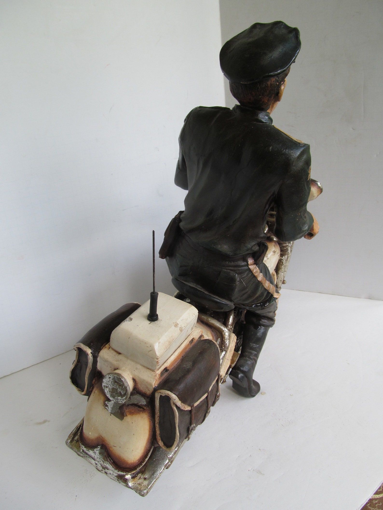 XL Large Policeman on Motorcycle Statue Motorcycle Police Man ...