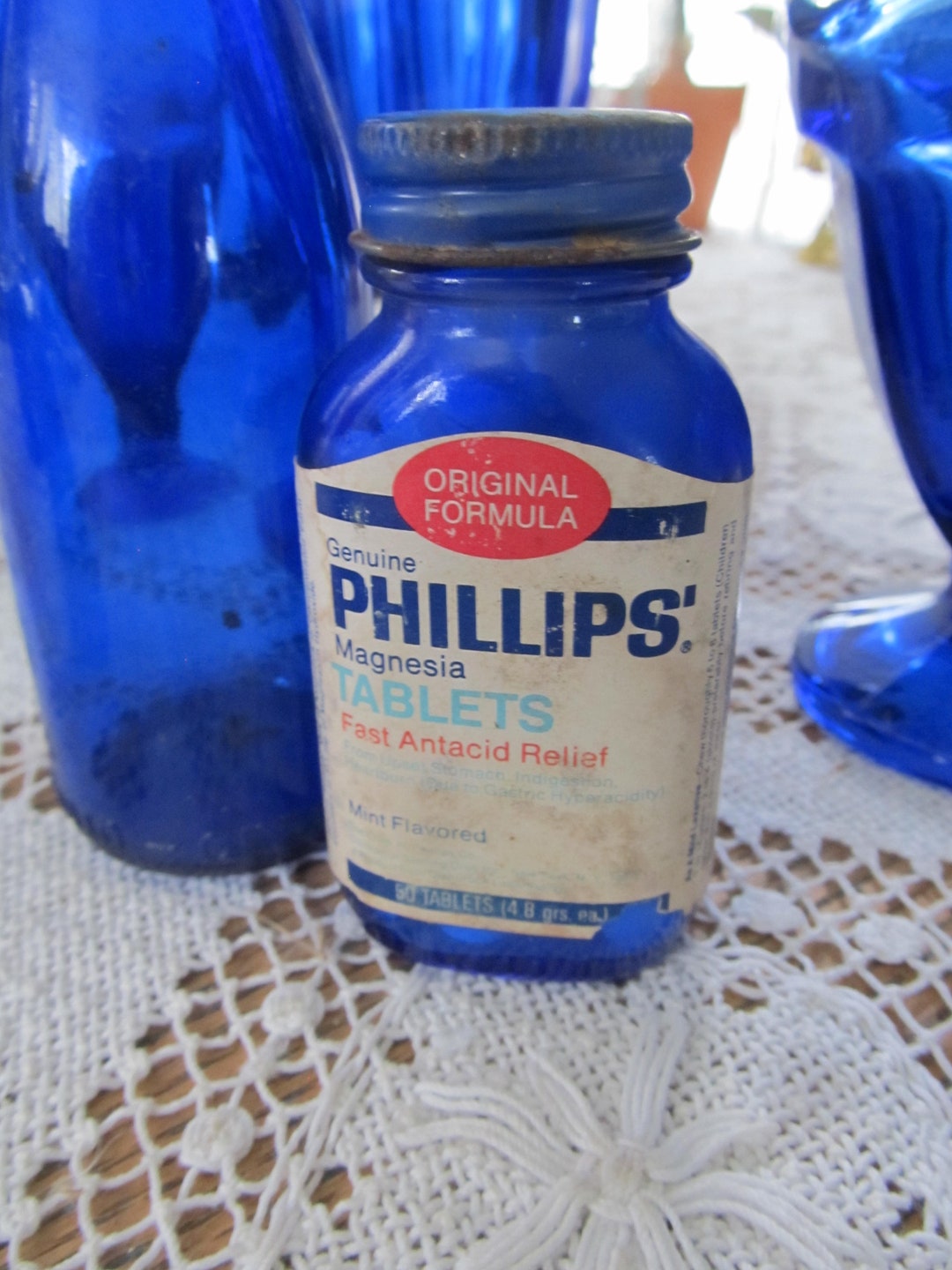 Vintage General Phillips Magnesium Bottle Cobalt Blue Glass Bottle Bath ...