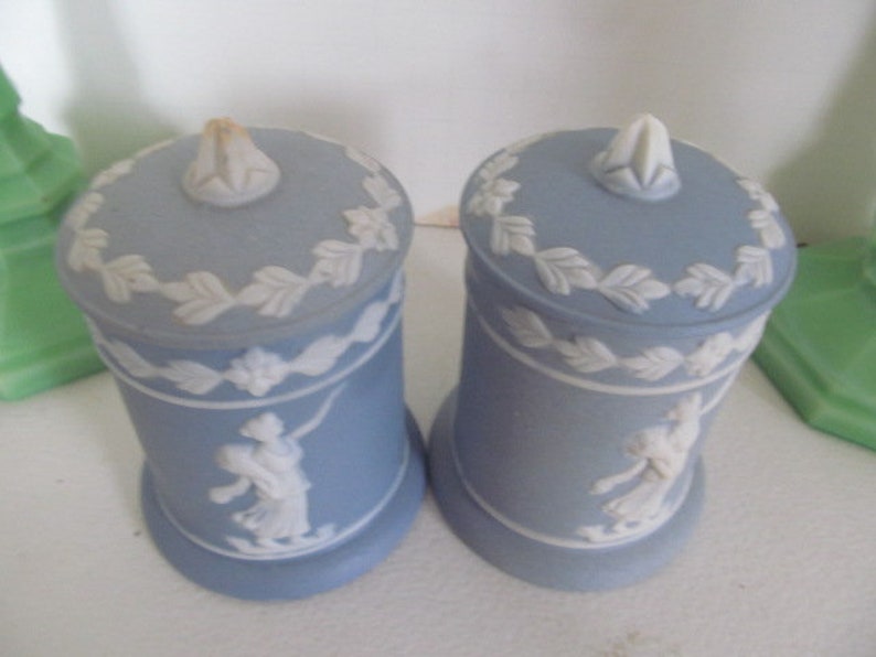 Pr Blue Trinket Containers With Covers Venetian Greece Blue - Etsy