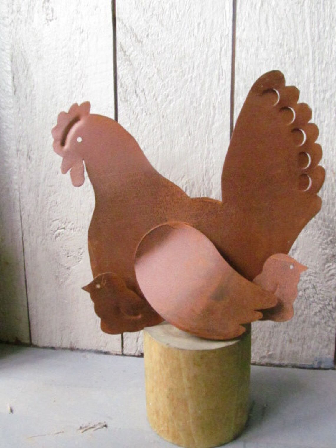 Farmhouse Rusty Rooster Art Hens & Chickens Rooster Decor - Etsy España