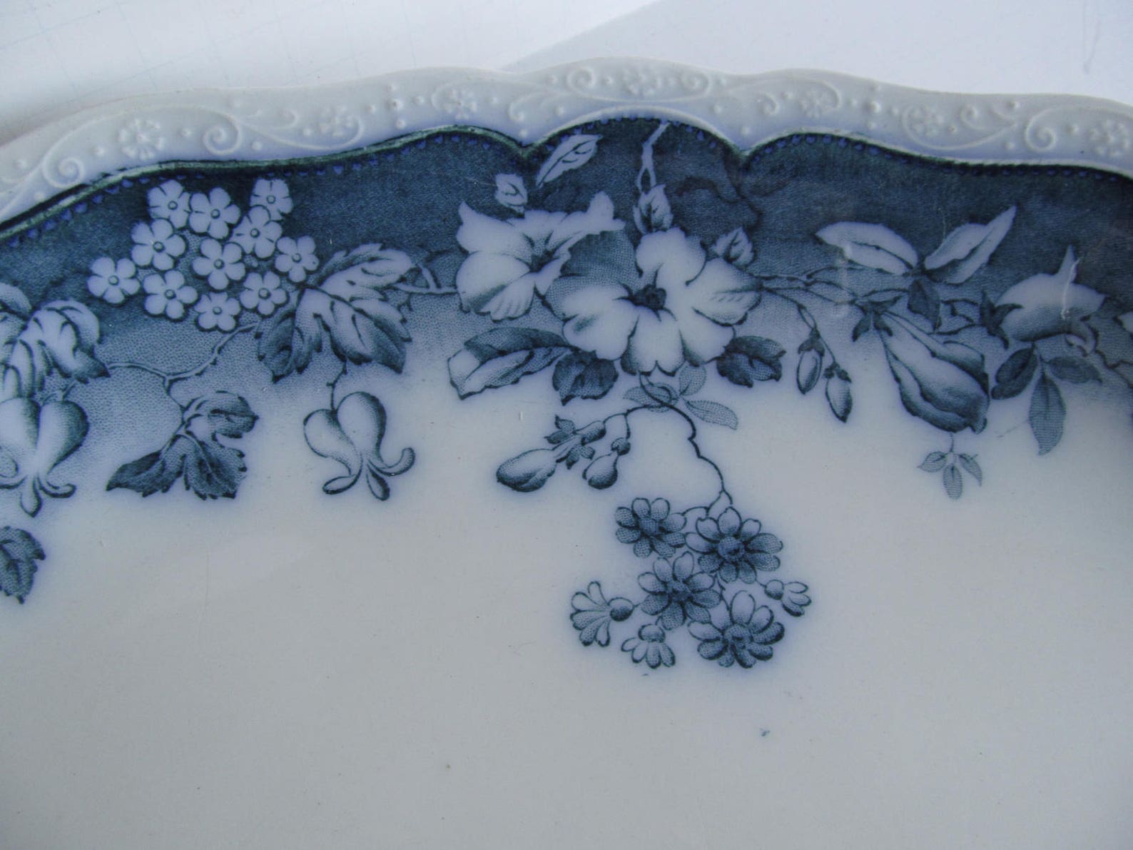 Beautiful Large Flow Blue Platter Antique Platters Antique - Etsy