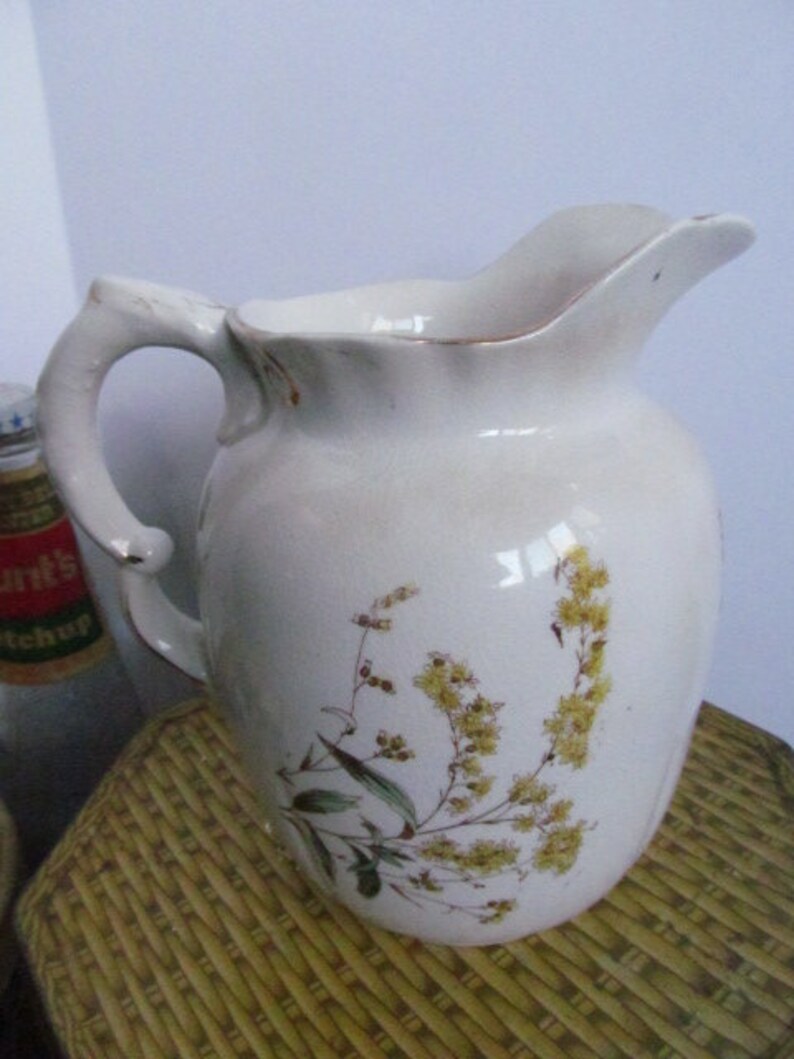 Golden Rod Rare Antique Victorian Pitcher Water Pitcher Rare - Etsy