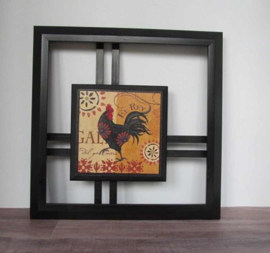 Large Fancy Rooster Picture Rooster Decor Wall Hanging Farm House Decor ...