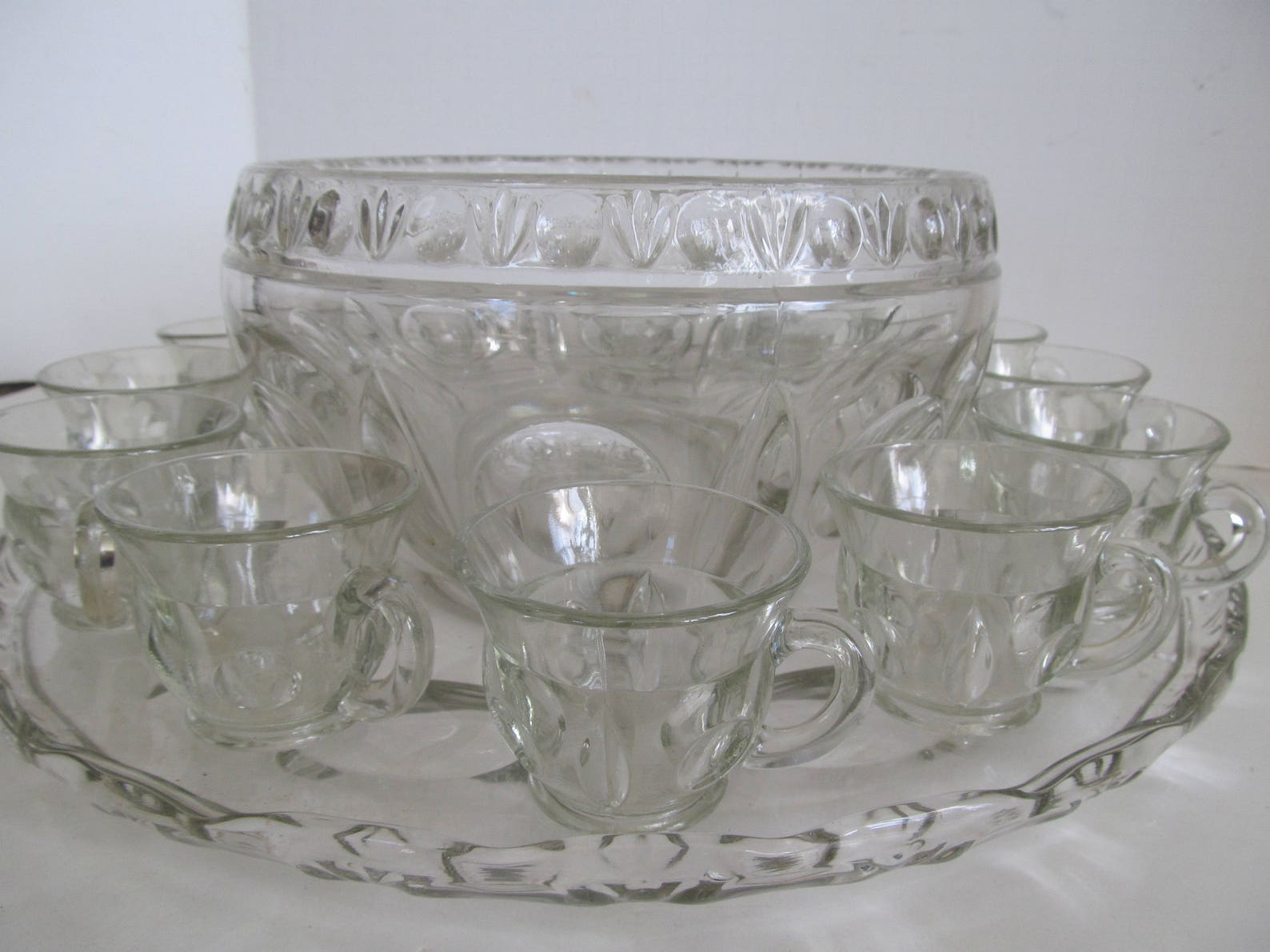 Large Punch Bowl Sets Brunch Tableware Punch Bowl Set Holiday | Etsy