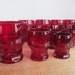 Set of 4 Ruby Red Thumbprint Pattern Shot Glasses Ruby Shot Glass Set ...