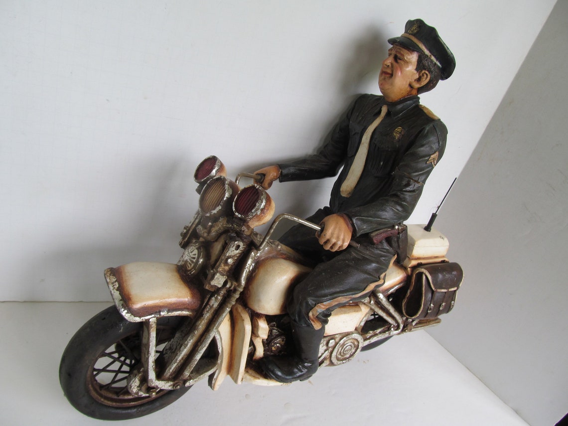 XL Large Policeman on Motorcycle Statue Motorcycle Police Man - Etsy