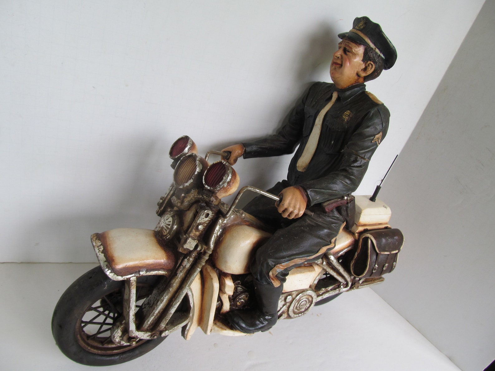 XL Large Policeman on Motorcycle Statue Motorcycle Police Man ...