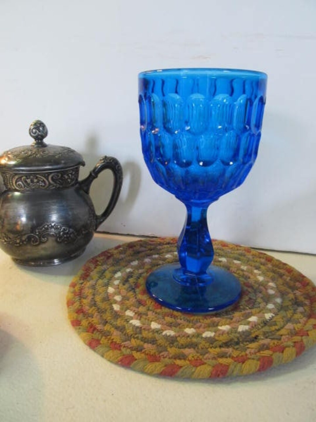 Blue Glass Stemware, Large Blue Wine Glasses Blue Glassware Replacement ...