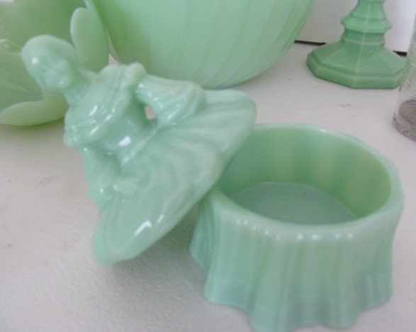 Moser Jadeite COLONIAL WOMAN Powder Jar Half Doll Powder Jar | Etsy