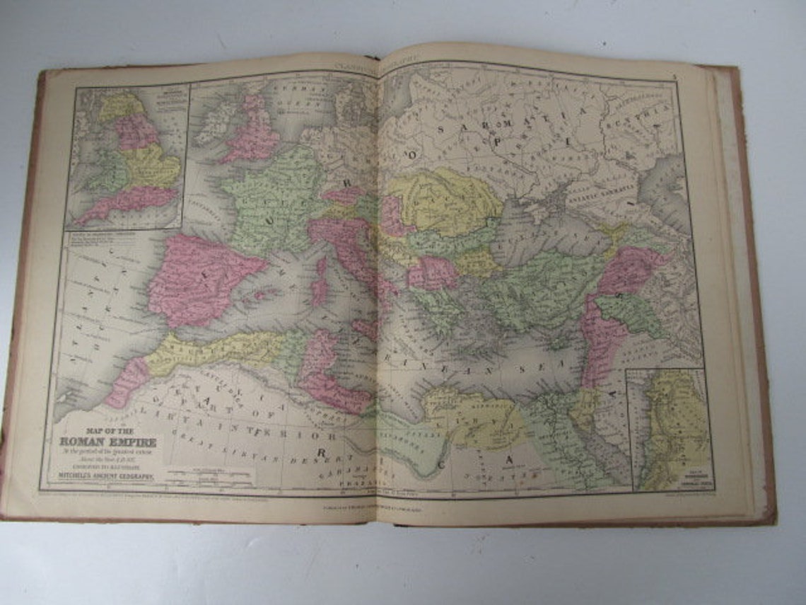 1857 Ancient Atlas 1844 S Augustus Mitchell Maps Book Antique - Etsy