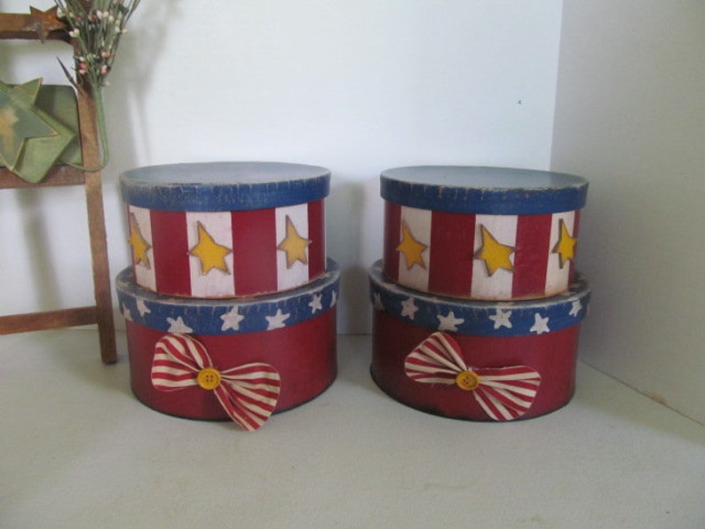 Primitive Stacking Boxes Nesting Boxes Star 4th of July - Etsy
