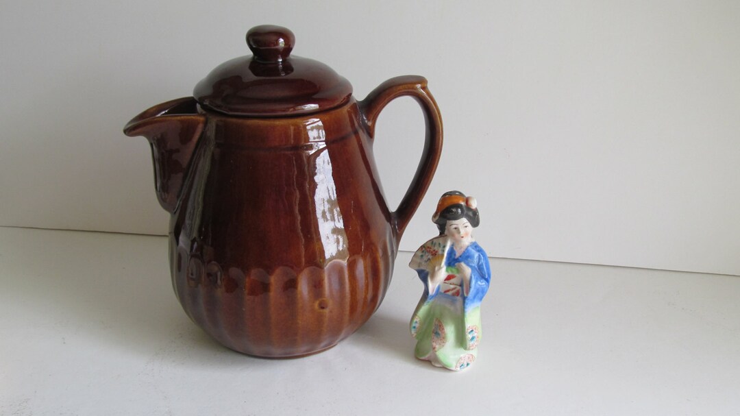 Brown Tea Pot, Brown Pottery Teapot, Stoneware Pottery Teapot ...