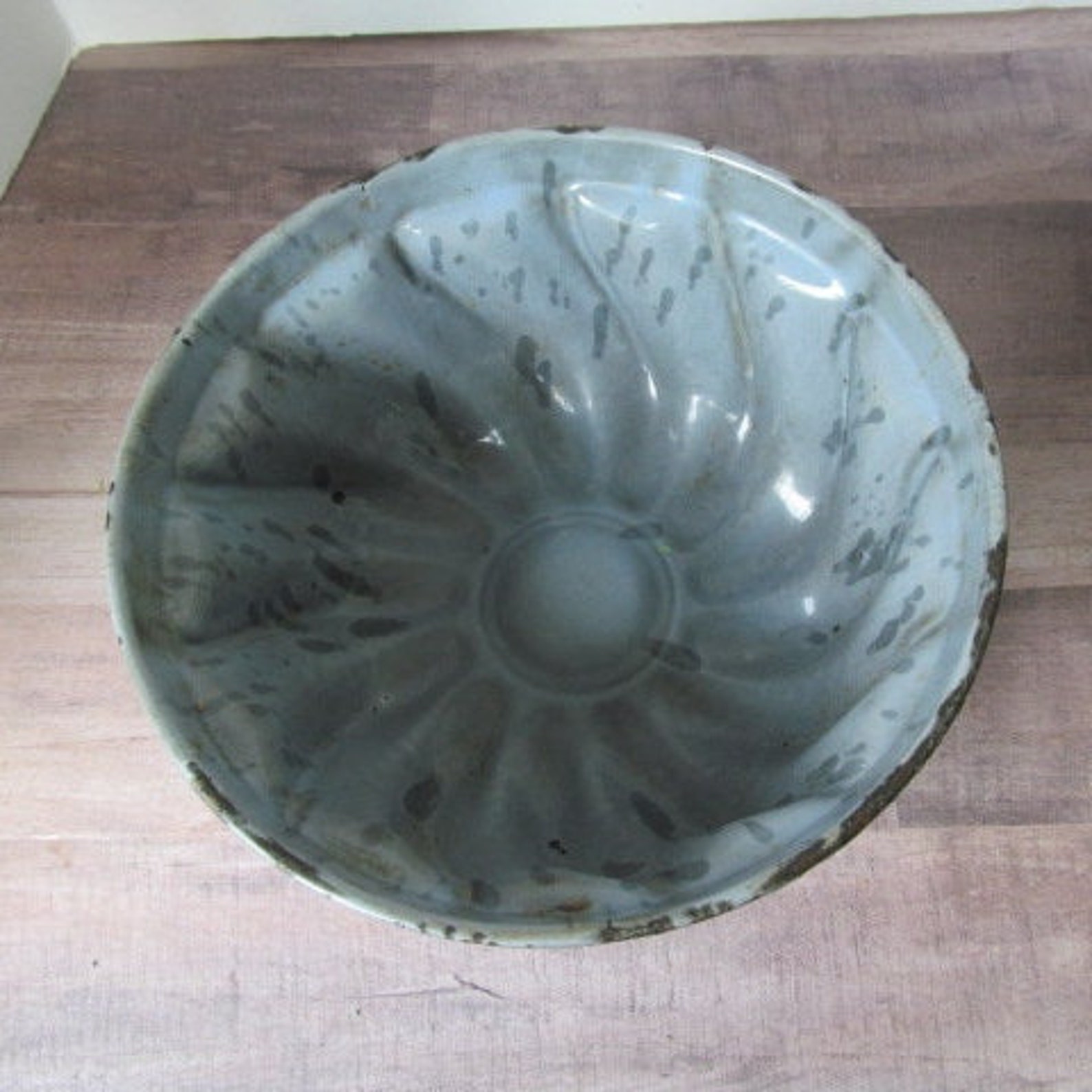 Gray Granite Ware Jello Mold Gray Enamel Ware Primitive Home - Etsy