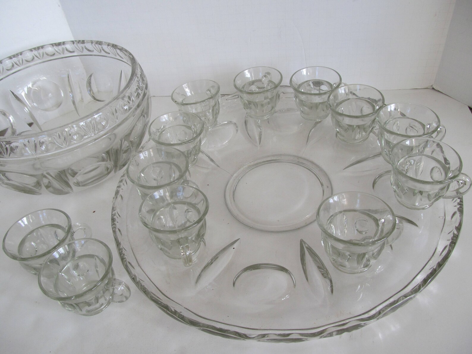 Large Punch Bowl Sets Brunch Tableware Punch Bowl Set Holiday | Etsy