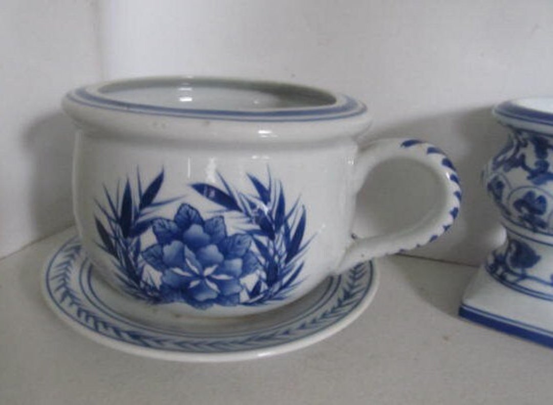 Flow Blue Chamber Pot Indoor Plant Pot Planters Porcelain Chamber Pot ...